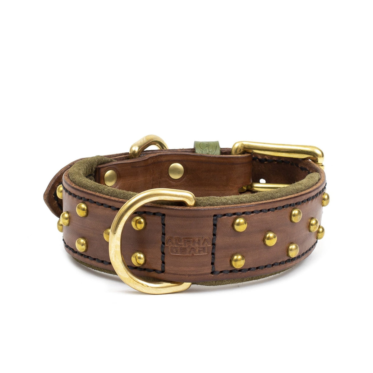 Premium Brown Leather Dog Collar | Adams Leather | Alpha Dog
